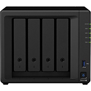Synology DiskStation DS920+ NAS Server with Celeron 2.0GHz CPU, 8GB Memory, 72TB HDD Storage, 1TB M.2 NVMe SSD, 2 x 1GbE LAN Ports, DSM Operating System