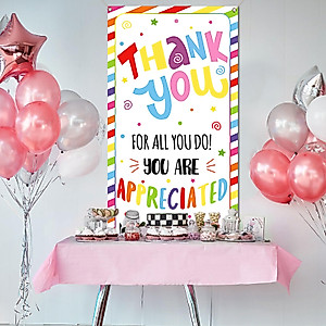 Vohado Thank You for All You Do Door Cover Thank You Banners for Employee Teacher Doctor Nurse Staff Appreciation Decorations 2024 Prom Congratulations Graduates Party Decor