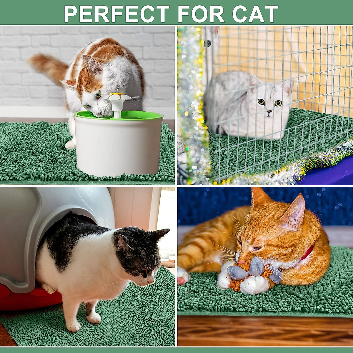 Chumia 3 Packs Guinea Pig Cage Liners Bedding Winter Warm Critter Nation Cage Liner for Rabbit Small Animals Cage Absorbent Pee Pad Supplies Bed Mat (Green,16 x 24 Inch)