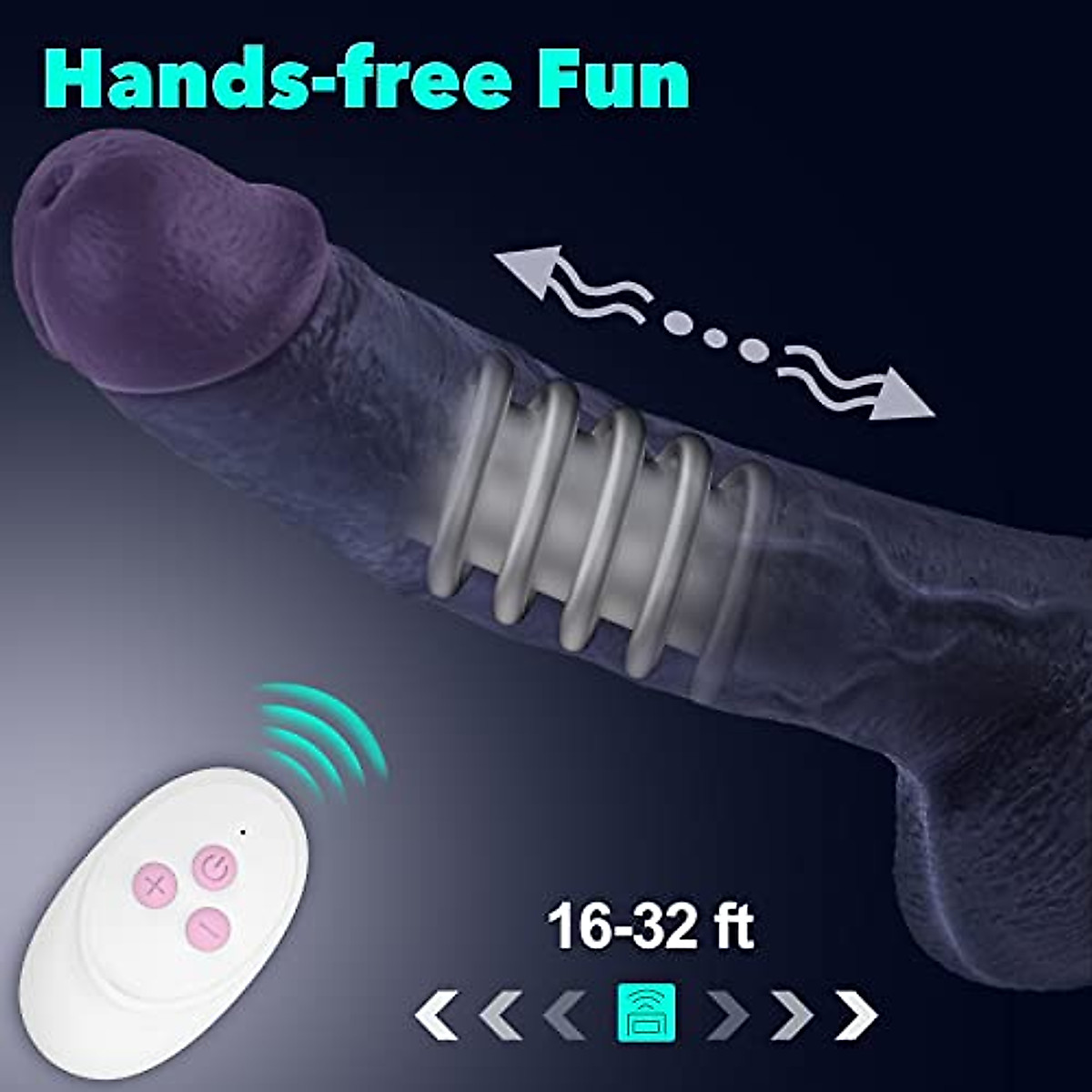 8.9'' Life-Like Thrusting Dildo for G-spot - Latune Alex Extra-Intense Thrusting Vibrator with Remote, 3 Thrusting & 5 Vibration Realistic Dildo, Sex Toy for Women (Black)
