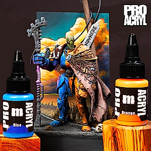 Monument Hobbies Pro Acryl Expansion Set #3 Acrylic Model Paints for Plastic Models - Miniature Painting, no-clog cap, comes loaded with glass agitator
