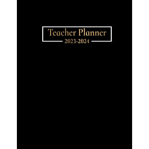 Teacher Planner 2023-2024: Academic Year Monthly and Weekly Class Organizer Perfect for Daily Planning, 2023-2024 Teacher calendar With Quotes Inside, 8.5 X 11 In", Luxury Golden Cover