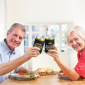 Retirement Present Beer Beverage Can Coolers Funny Retirement Beer Can Sleeve Collapsible Neoprene Can Beer Bottle Beverage Cooler for Men Women Retirement Party Decoration Supplies 6 Pieces