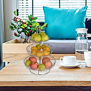 Milageto Detachable Metal Wire Fruit Bowl Banana Hanger for Bathroom Home