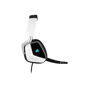 Corsair Void Elite RGB USB Gaming Headset (7.1 Surround Sound, Optimised Omnidirection Microphone, Customisable RGB Lighting, Microfibre Mesh Fabric Earpads, Aluminium Construction) - White