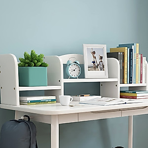 BALANBO Kid's Desk Kid's Table with Drawers and Bookshelf Wooden Kid's Media Desk Student Learning Computer Workstation and Writing Desk (White…