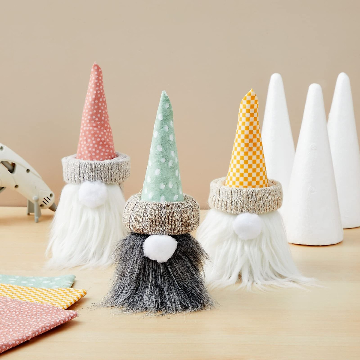 12 Pack Foam Tree Cones for DIY Crafts, Bulk for DIY Christmas Gnomes, Holiday Decor (2.87 x 7.25 In)