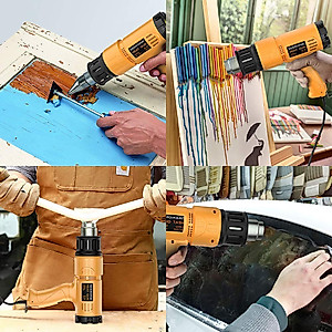 SEEKONE Heat Gun 1800W Heavy Duty Hot Air Gun Kit With Carry Case Variable Temperature Control 122℉~1112℉（50℃- 600℃） Overload Protection with 4 Nozzles for Crafts, Shrinking PVC, Stripping Paint