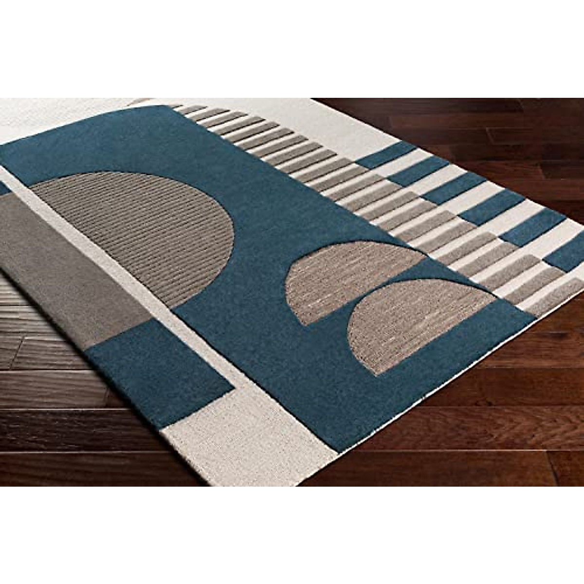 Mark&Day Area Rugs, 9x12 Vinkebrug Modern Teal Area Rug Blue Gray White Carpet for Living Room, Bedroom or Kitchen (8'10" x 12')