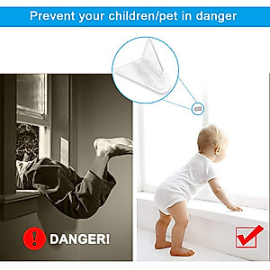 Maveek Upgraded Invisible Child Safety Lock, 8 Pcs Clear Sliding Door Latch Locks Door Window Security Bar, Keyless Jammer Stopper for Kids Baby Proofing