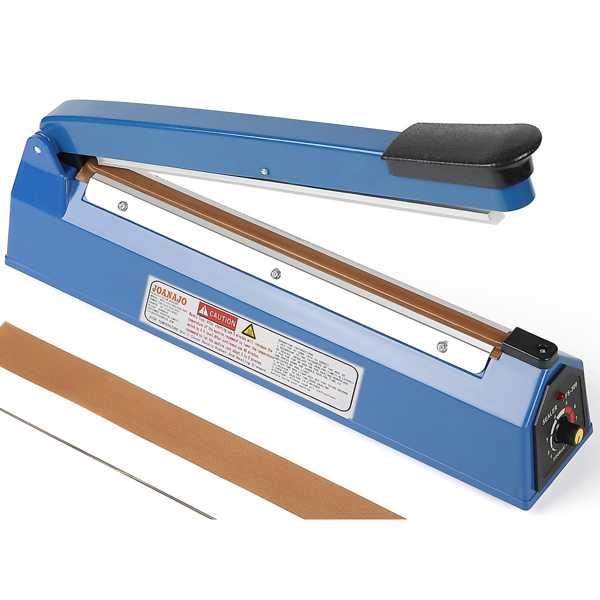 Impulse Sealer 12 inch Manual Heat Sealer Machine with Adjustable Heating Mode, ABS Shrink Wrap Bag Sealers for Plastic PE PP Bags, Portable Poly Bag Sealing Machine with Extra Replace Kit(Blue)