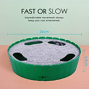 Pawaboo Cat Toy with Running Mouse, Electric Interactive Motion Cat Toy Automatic Rotating Teaser Pop and Play Hide and Seek Hunt Toy for Pet Cat Kitten Play Fun Excercise