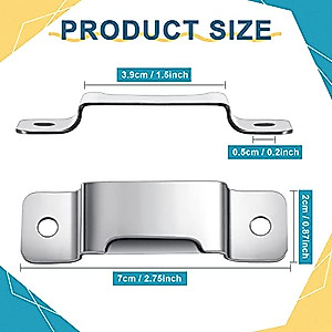 6 Pieces Metal Tape Measure Holder Clip Clip on Tape Measure Holster Clip Measuring Tape Belt Holder Occidental Measure Holster with 4 Pcs Rivets for Drill Leather Pocket Tool (Silver)