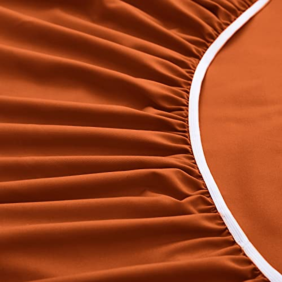 Horbaunal Extra Deep Pocket Twin Sheets - Fits Mattress 18-24 Inches Deep - 4 Pieces Hotel Luxury 1800 Thread Count Microfiber Sheet Set - Ultra Soft Burnt Orange Twin Size Bed Sheets