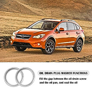 10PCS Oil Drain Plug Gasket Compatible with Subaru BRZ Legacy Outback Impreza,Crush Washer Oil Drain Plug Washer Replacement OEM#803916010,Standard Car Accessories Oil Pan Drain Plug Gasket