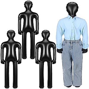 Geetery 4 Pcs 60" Full Size Inflatable Body Mannequin Inflatable Nude DIY Halloween Decorations Blow up Mannequin for Costume Display Indoor Outdoor Backyard Patio Halloween Party Decoration (Black)