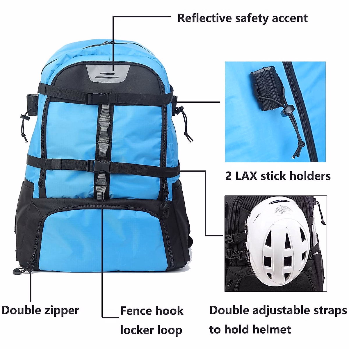 G GATRIAL Extra Large Lacrosse Bag Backpack-20/23 Inch Lacrosse Backpack Holds All Lacrosse or Field Hockey Equipment-Two Stick Holders and Separate Cleats Compartment