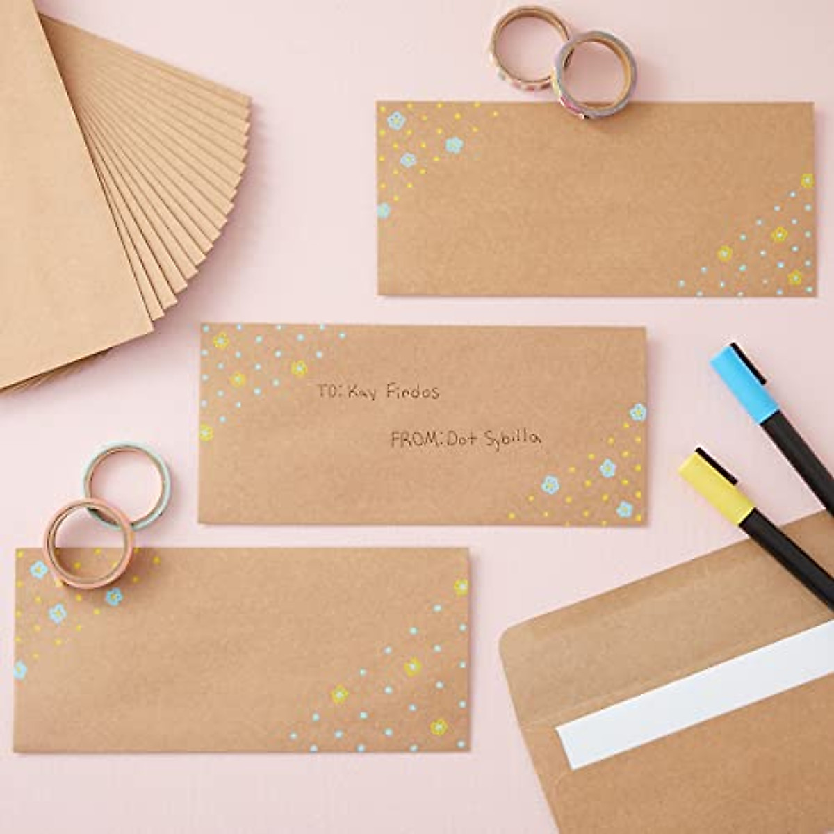 100-Pack #10 Brown Kraft Paper Business Envelopes Bulk for Checks, Invoices, Gift Certificates, Mailing Letters, Invitations, Documents, Forms, and Statements (4-1/8X9-1/2 in)