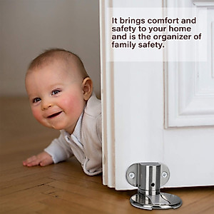 Magnetic Door Stop,CAUDEER,Magnetic Door stoppers for Bottom of doorr,2sets Adhesive No Drilling,Protect The Door from Collision When Opened (Silver -2)