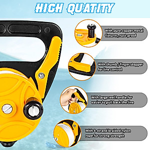 Seafard Compact 150ft Scuba Dive Reel Kayak Anchor with Thumb Stopper for Safety Underwater Diving Snorkeling Yellow