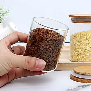 Encheng 4 OZ Glass Spice Jars with Lids Set of 30,Clear Glass Seasoning Container with Labels,100ML Mini Glass Jars with Bamboo Lids for Dry Food,Spice,Herb,Sugar,Salt.