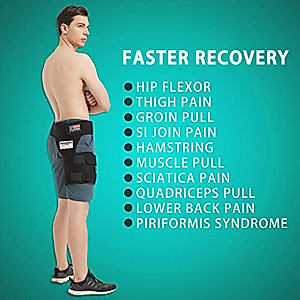Hip Brace, Groin Support Wrap for Sciatica Pain Relief, Compression Neoprene Thigh Sleeve Hamstring for Pulled Quadriceps Muscle | Flexor Strain | Bursitis and Arthritis (Left Leg)