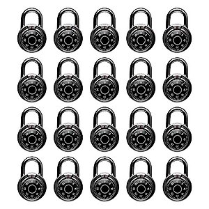 Fu Volante Locker Lock, 2 in Combination Lock, Black, 20 Pack