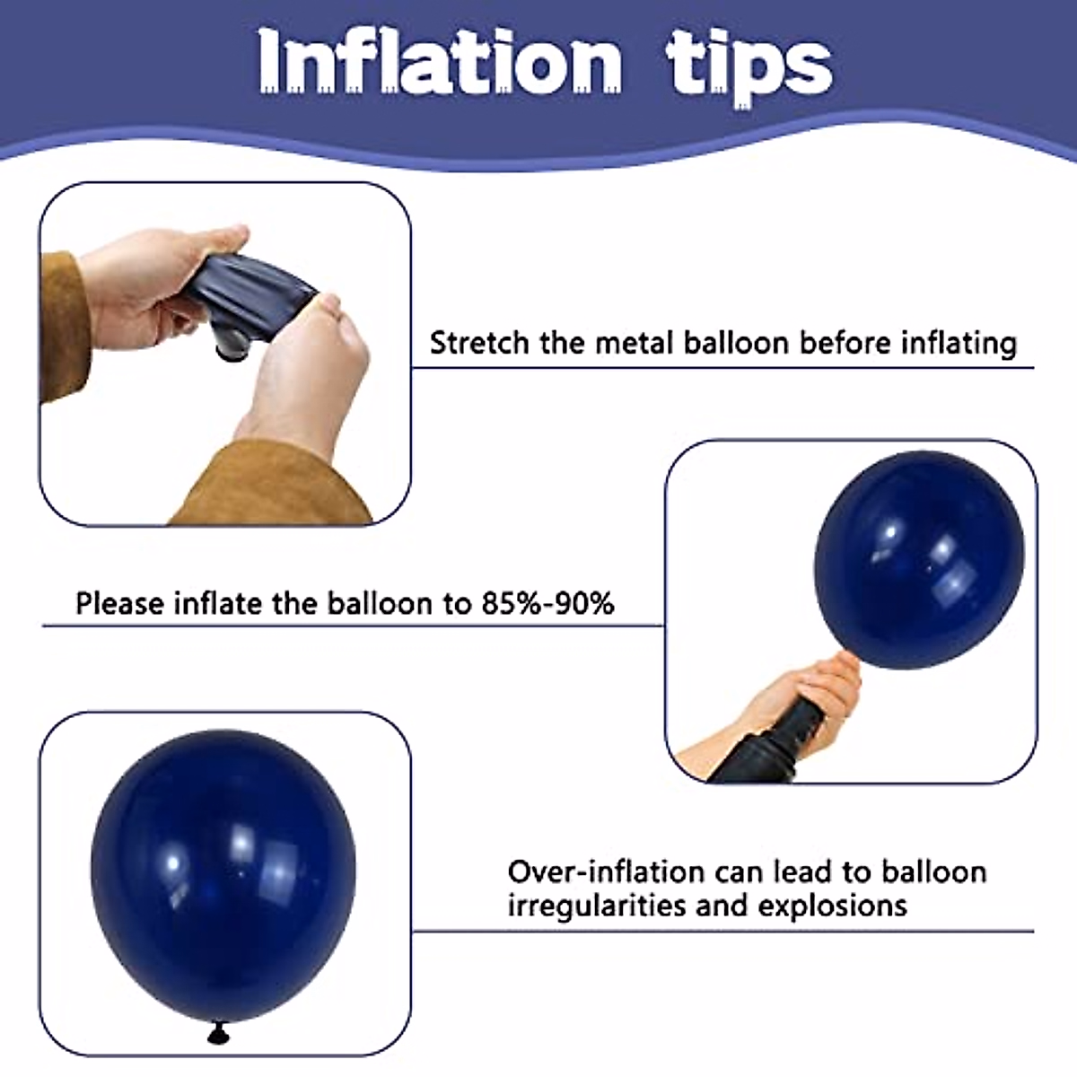 134Pcs Navy Blue Balloons Different Sizes 5 10 12 18 Inch Navy blue Latex Balloon for Birthday Wedding Baby Shower.