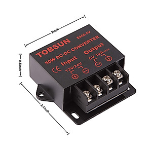 12v to 5v Converter - iGreely DC 12V 24V to 5V 10A Step Down Converter Adapter DC Voltage Reducer Regulator Power Supplies Transformer Module (5V 10A 50W)