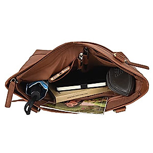 Zinda Genuine Leathers Women’s Handbag Tote Shopper Shoulder Bag Large (Tan)