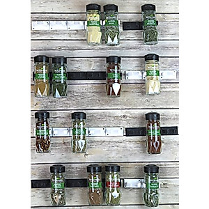 Simple Houseware 30 Spice Gripper Clips Strips Cabinet Holder - 6 Strips, Holds 30 Jars