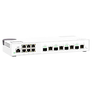 QNAP 10-Port 10GbE Layer 2 Managed Switch with 4 x 10GbE SFP+/RJ45 Combo and 6 x 2.5GbE RJ45 Ports (QSW-M2106-4C-US)