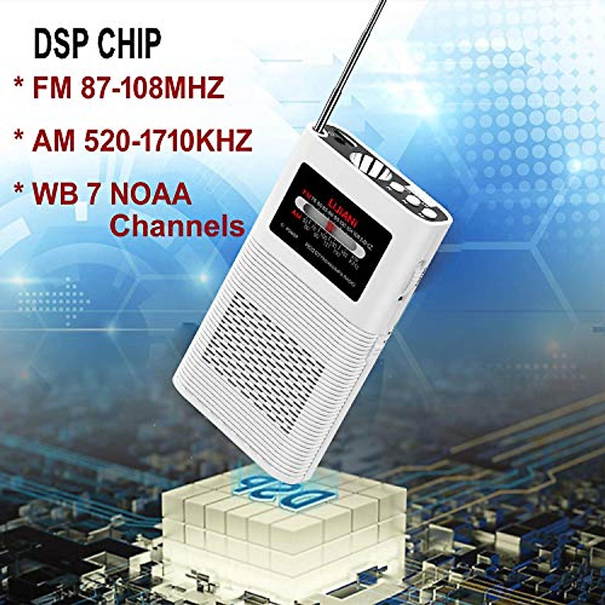 NOAA Weather Radio Portable AM FM Transistor auto Alert Battery Operated by1500MAH Battery with Strong Flashlight Emergency SOS Alarm Ultra-Long Antenna Best Reception