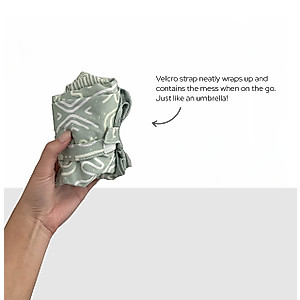 Bibbrella Baby Led Weaning Bibs with Adjustable Backing | Baby Smock Bib for Boys and Girls | 6m-3y Baby Bibs, Abstract Art