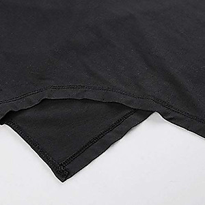 YOMXL Men Solid Color Irregular Hem Tops Athletic Sport Soft Tank Tops Casual T Shirt Tee Black