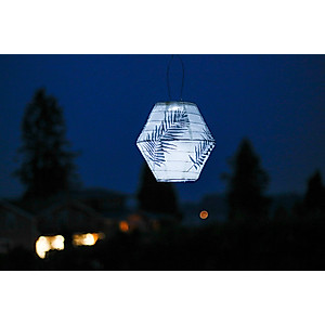 Allsop 31860 Soji Canvas Black Palm Solar Lantern