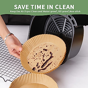 Air Fryer Liners Disposable 100pcs Air Fryer Parchment Paper 8 Inch (Fit 5-8 Qt) Non-Stick Oil Paper For Air Frying, Baking, Microwave Oven Baking