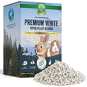 Small Pet Select - Premium White Small Animal Pellet Bedding for Rabbit, Hamster & Guinea Pig Cages and Litter Pans - Lightweight & Odor Controlling Paper Pellets Safe for Small Animals - 35L