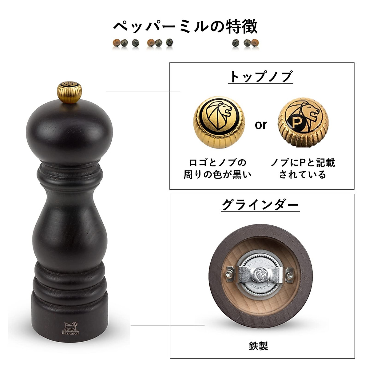 Peugeot Nancy Pepper Mill, 8.67in, Transparent