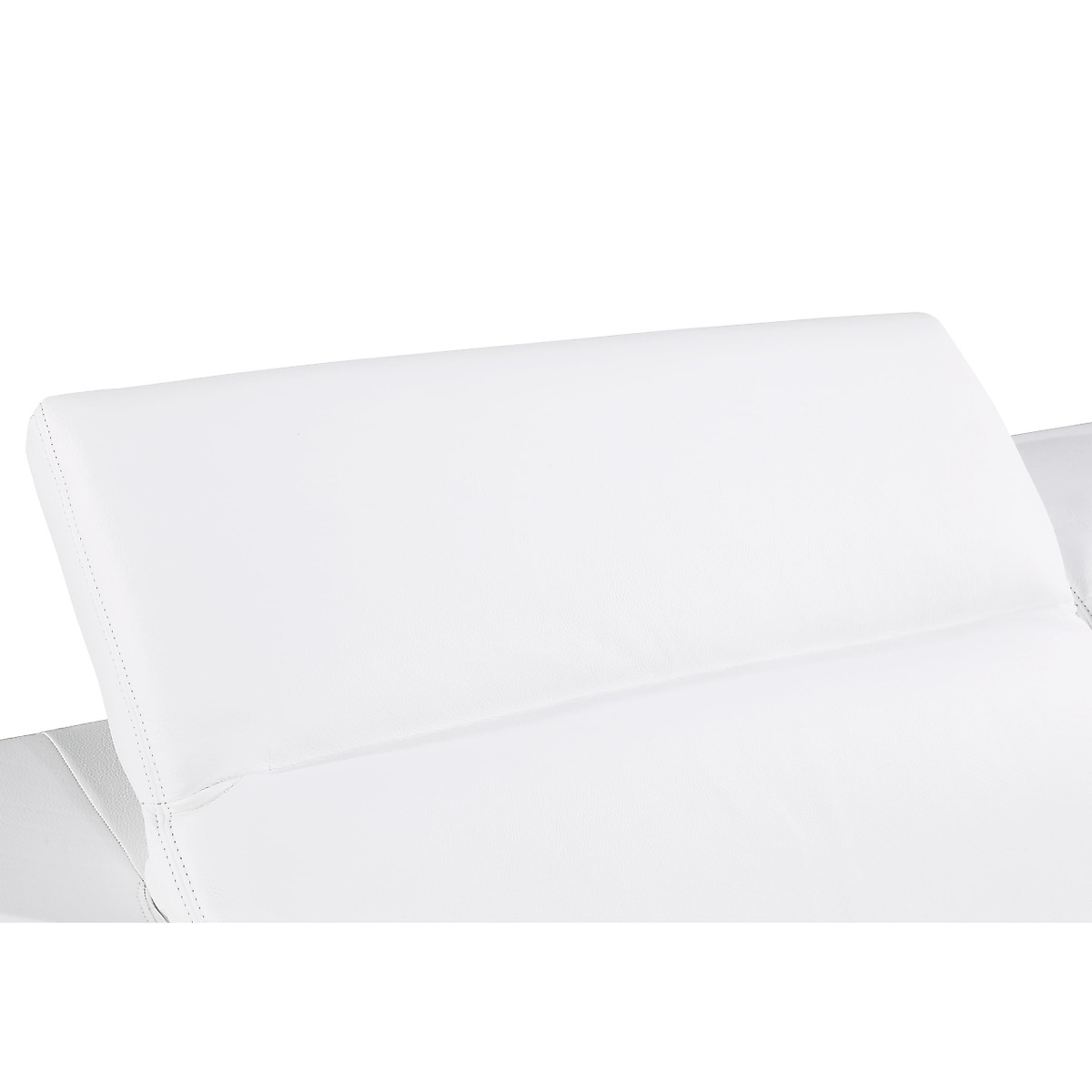 Blackjack Furniture Milo 89" Top-Grain Italian Leather Sofa, Contemporary Design Living Room Couch with Brazilian Wood Frame, Stainless Steel Legs & High-Density Foam Cushioning, White