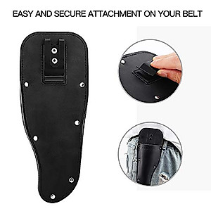 Housolution Garden Pruner Sheath, Pruner Holster, Premium PU Leather Holster Protective Case Cover Scabbard for Gardening Pruning Shears Scissor - Black