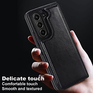 Case for Samsung Galaxy Z Fold 5,Luxury PU Leather Anti-Fall Wallet Card Slot Kickstand Protective Case Cover Compatible with Samsung Galaxy Z Fold 5(White)