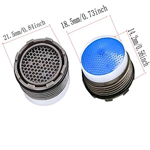 21.5mm Kitchen Sink Aerators Faucet Aerator, Aerator Replacement for Sink Faucet Flow Restrictor,with Key Removal Wrench Tool Kitchen Cache Aerators Bathroom Sink Aerator 5Pcs