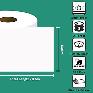 Memoqueen M04AS Mini Sticker Printer Thermal Wireless Portable Printer for iPhone with 3 Rolls Transparent/Blue on White Sticker/Semi-Transparent Paper, Compatible with iOS & Android