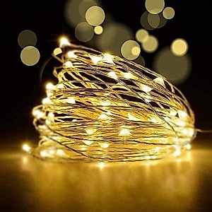 Highill LED Fairy Lights Battery Operated with Timer 50LEDs String Lights Copper Wire Light Waterproof for Christmas Tree Decoration Outdoor Garden Decor Indoor Wedding Party Bedroom Decorations