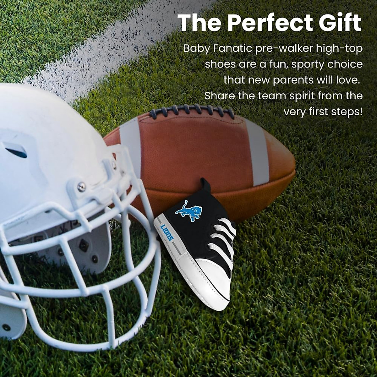 MasterPieces - NFL Baby Pre-Walkers Shoes, Officially Licensed Seattle Seahawks Football, High Top Sneakers, Soft Anti-Slip Soles, Boys and Girls, 0-6 Months Team Color