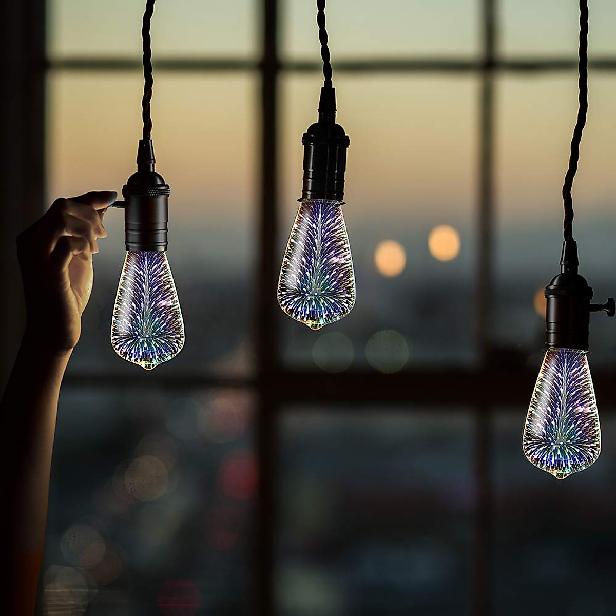 Feit Electric Infinity 3D Fireworks LED Light Bulb, ST19 LED Bulb, ST19/PRISM/LED,1 Count (Pack of 1), Multicolor