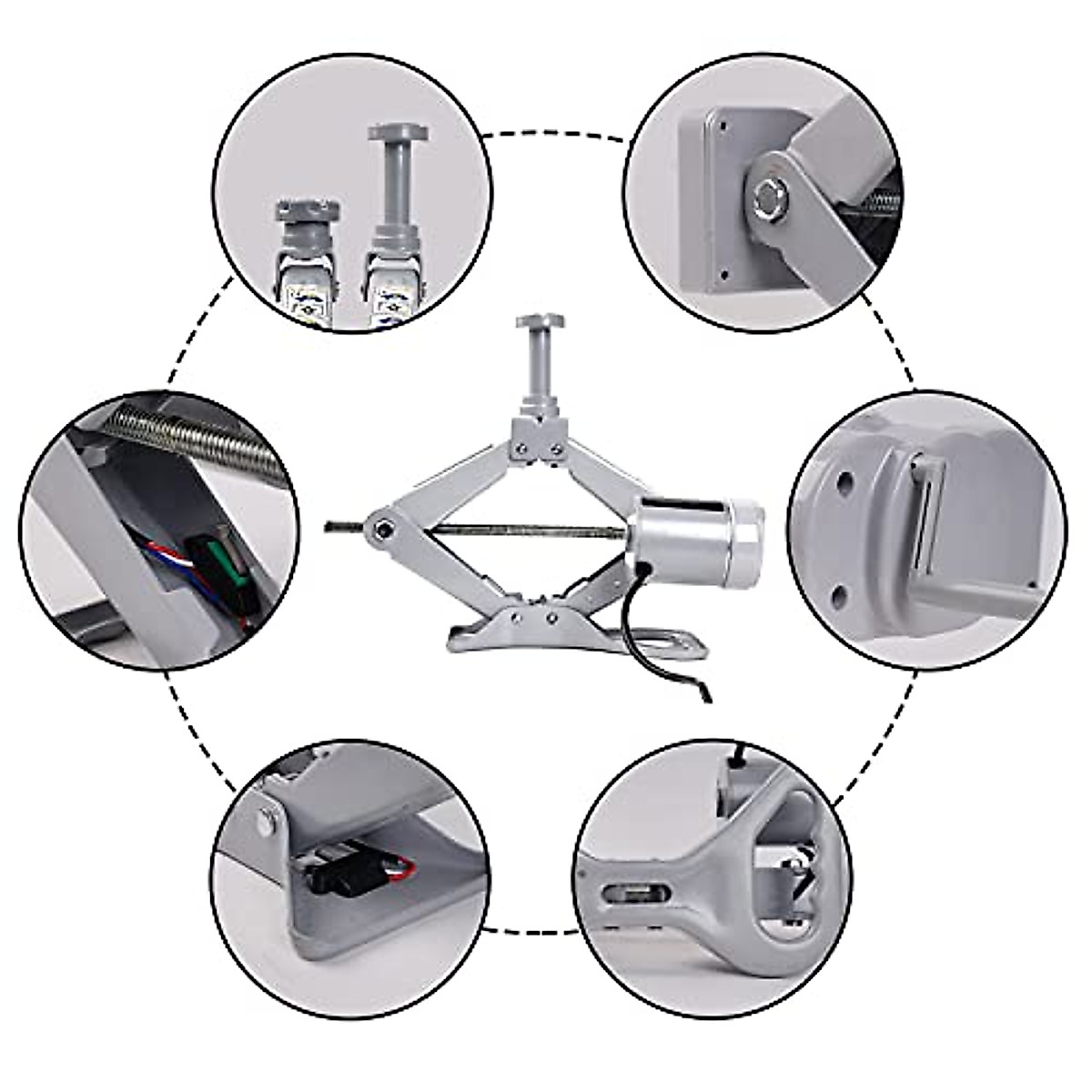 Mautyke Electric Car Jack Kit - 3 Ton Auto Scissor Car Lift Jack Portable Air Floor Jack Automatic Trailer Jack Stand Emergency Tire Repair Tool Kit