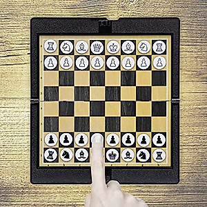 ljhnba Foldable Chess Board Mini Size Magnetic Chess Set Travel Portable Wallet Pocket Chess Board Game for Camping Family Game