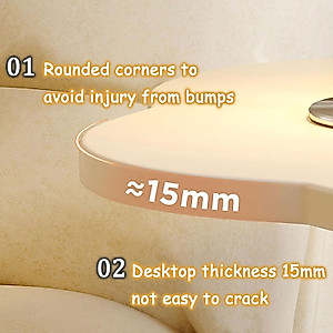 BxuxJar Cute End Table, Small Coffee Table Modern White Small Accent Table for Bedroom, Living Room, Small Spaces, Nursery